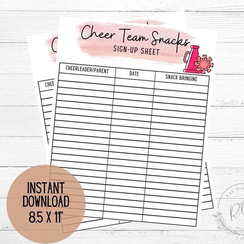 Pdf Snack Schedule - Etsy