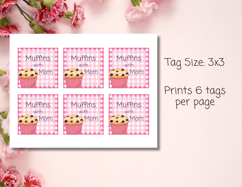 Printable Muffins With Mom Tags: Mother's Day Treat Bag (instant ...