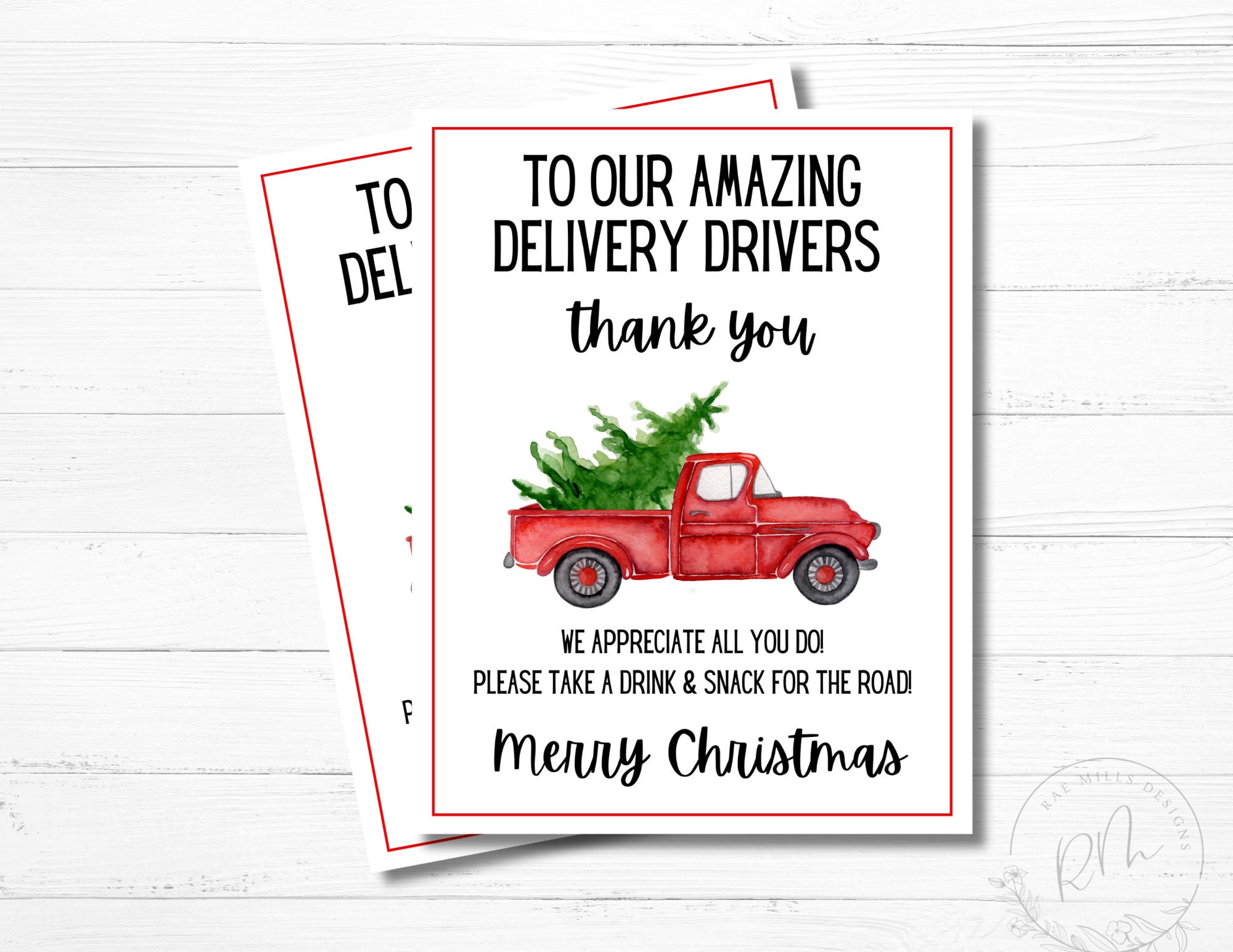 Printable Delivery Drivers Christmas Sign Show Love to Your Deliver ...