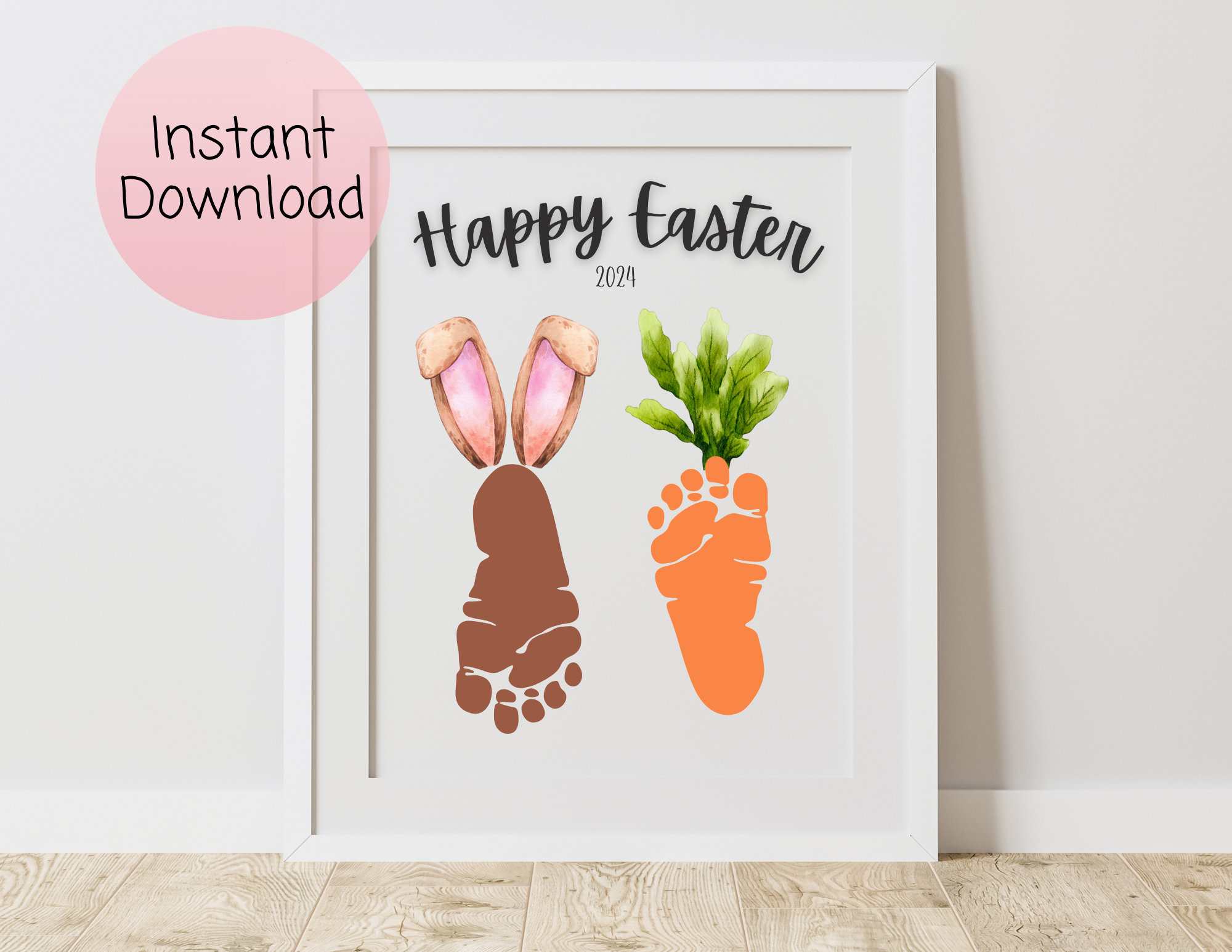 Happy Easter Handprint Footprint Art Craft | Baby Toddler Keepsake ...