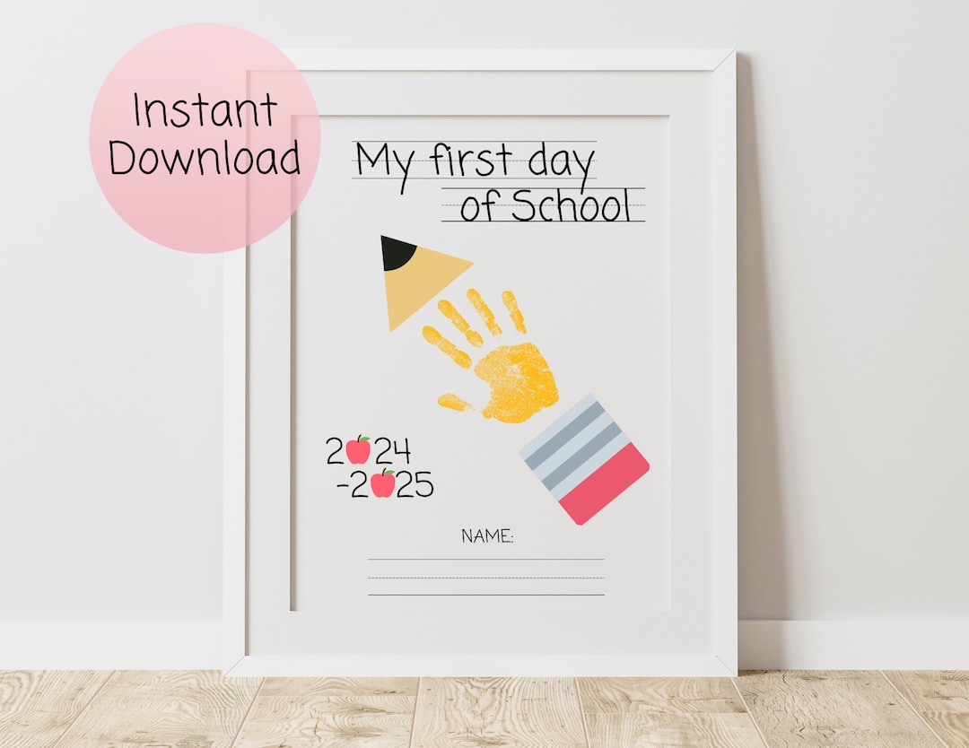 Printable Back to School Handprint Keepsake Craft | Baby Toddler ...