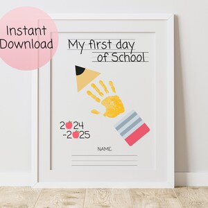 Printable Back to School Handprint Keepsake Craft | Baby Toddler ...