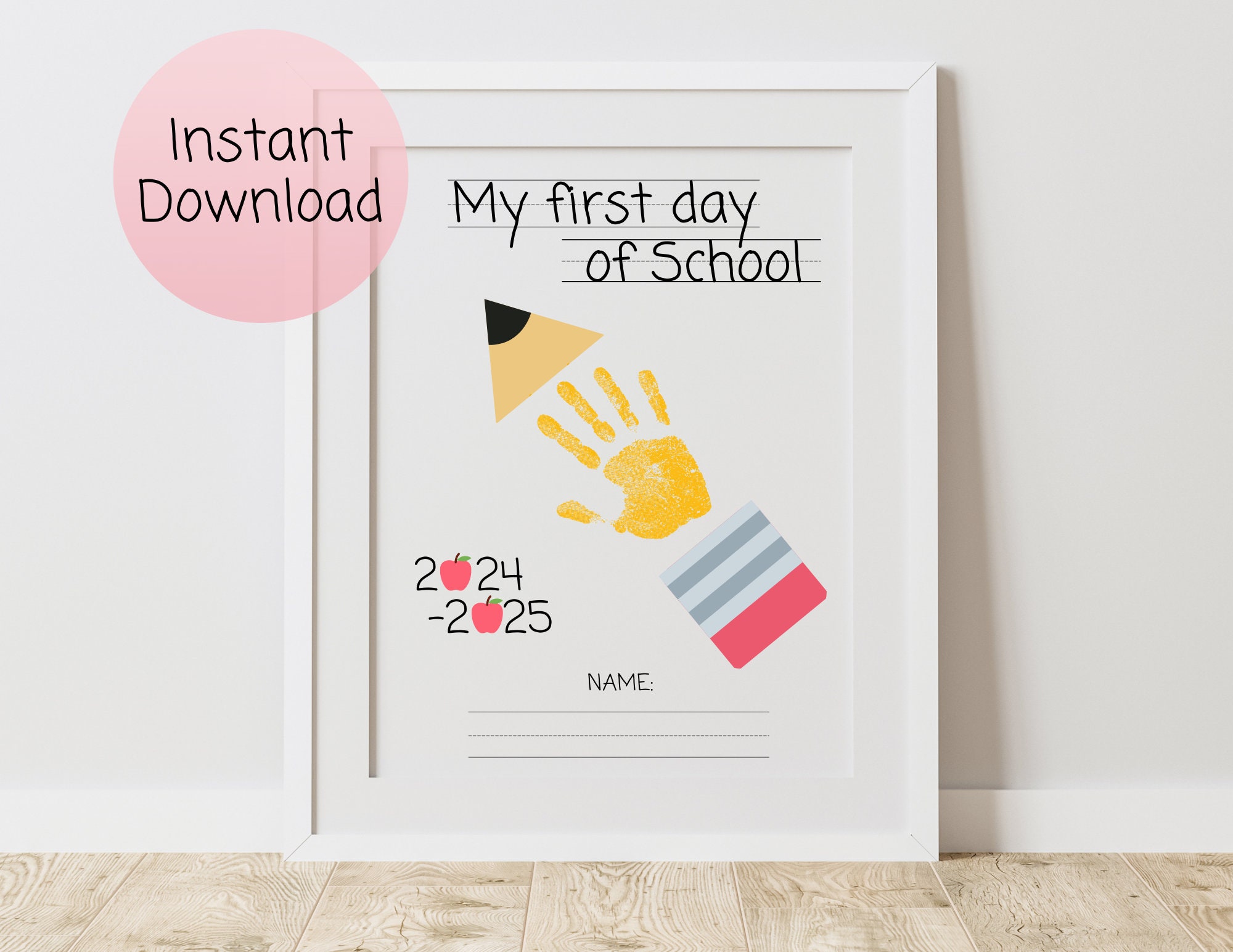 Printable Back to School Handprint Keepsake Craft | Baby Toddler ...