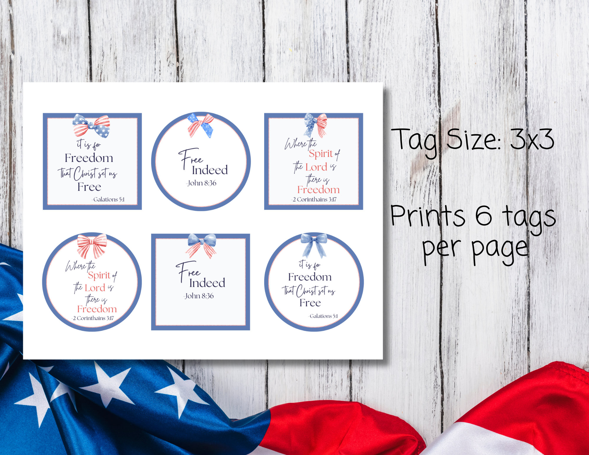 Printable 4th of July Bible Verse Cards | Fourth of July Tags | Treat ...