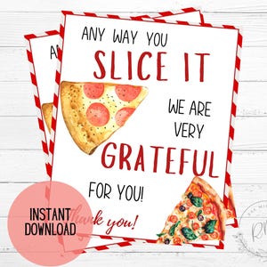 Printable Appreciation Pizza Slice Sign Teachers and Staff Appreciation ...