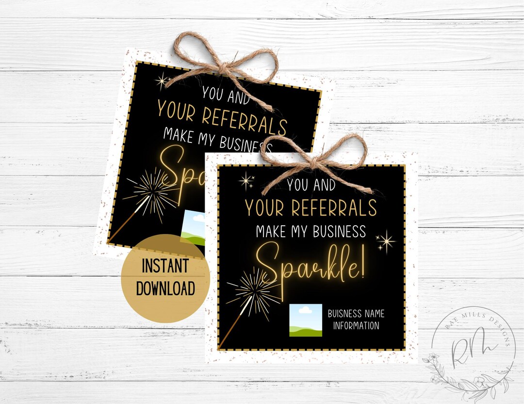 Self-edit New Year Referral Tags (instant Download) - Etsy