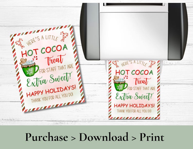 Christmas Hot Cocoa Treat Appreciation Sign | Teachers and Staff ...