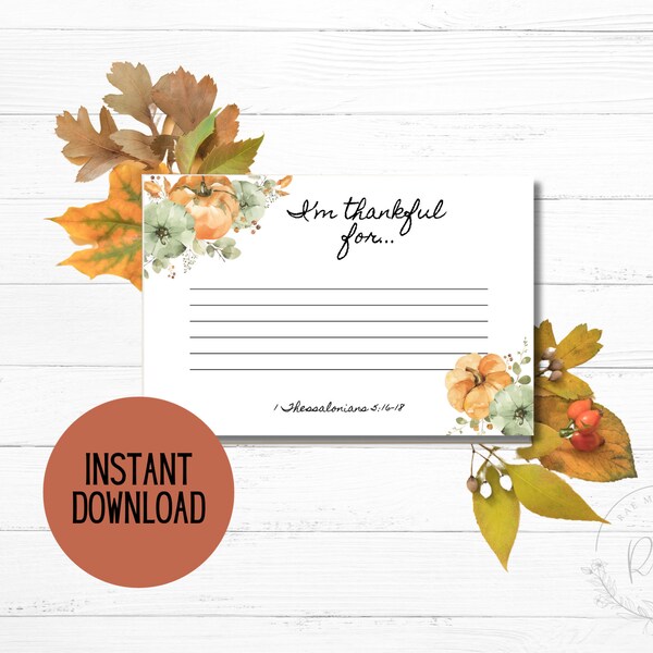 Thankful Card - Etsy