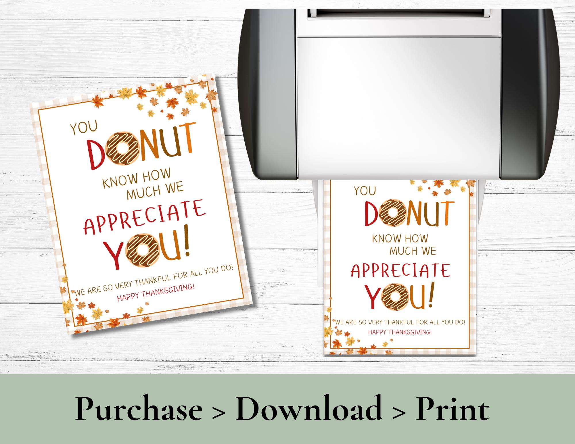 Donut Appreciation Sign | Teachers and Staff Appreciation | Office ...