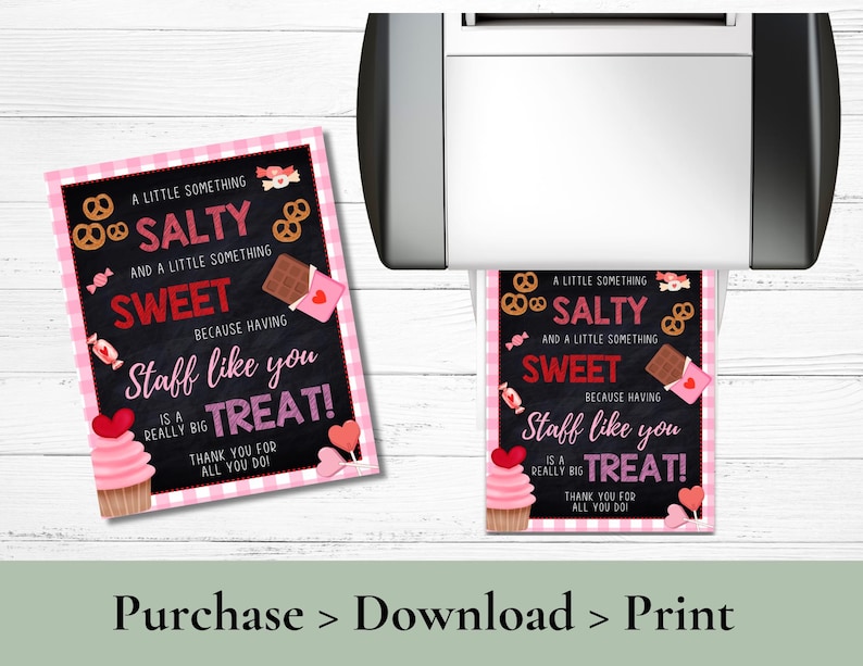 Salty Sweet Treat Staff Appreciation Sign (PDF) - Etsy
