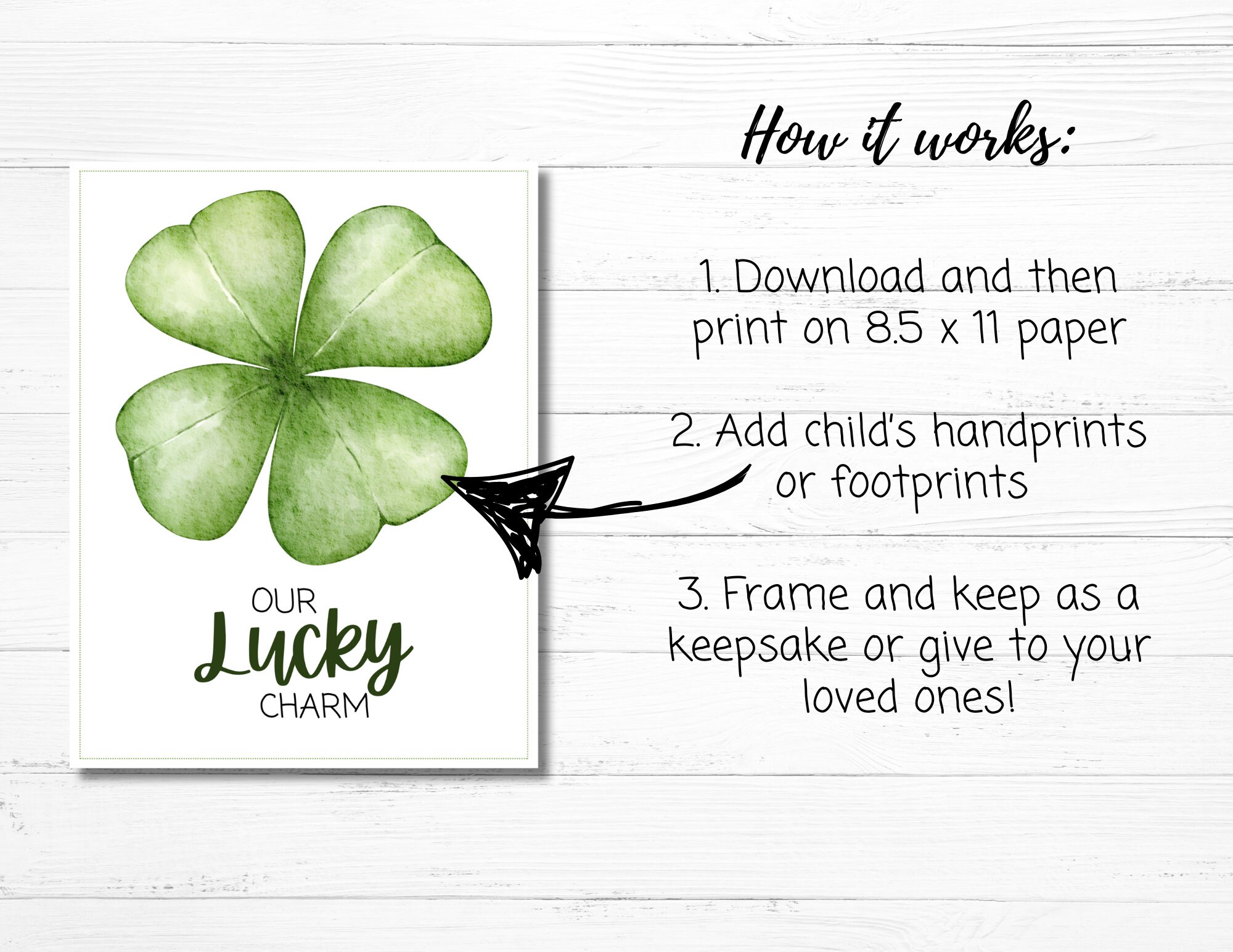 Our Lucky Charm Handprint Footprint Art Craft | Baby Toddler Keepsake ...