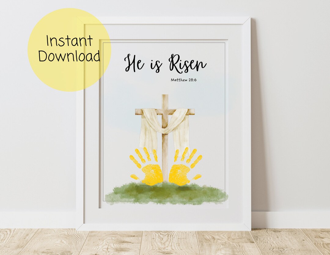 He is Risen Easter Handprint Footprint Art Craft | Baby Toddler ...