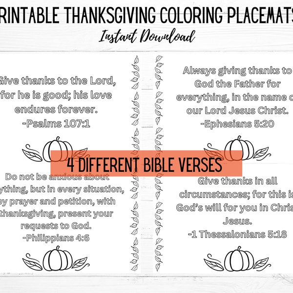 Thanksgiving Placemats for Kids - Etsy