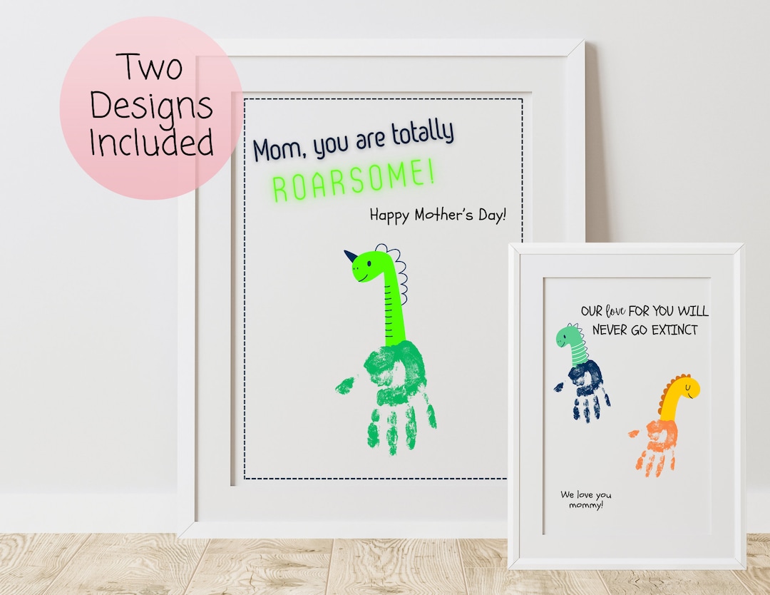 Dinosaur Handprint Mother's Day Craft: Keepsake Art (digital Download ...