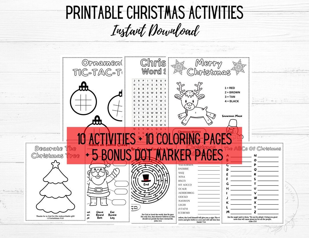 Printable Christmas Activity Coloring Pages Christmas Coloring Pages