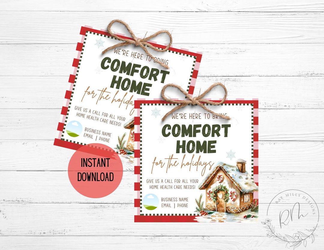 Self-edit Christmas Home Health Care Tags (instant Download) - Etsy