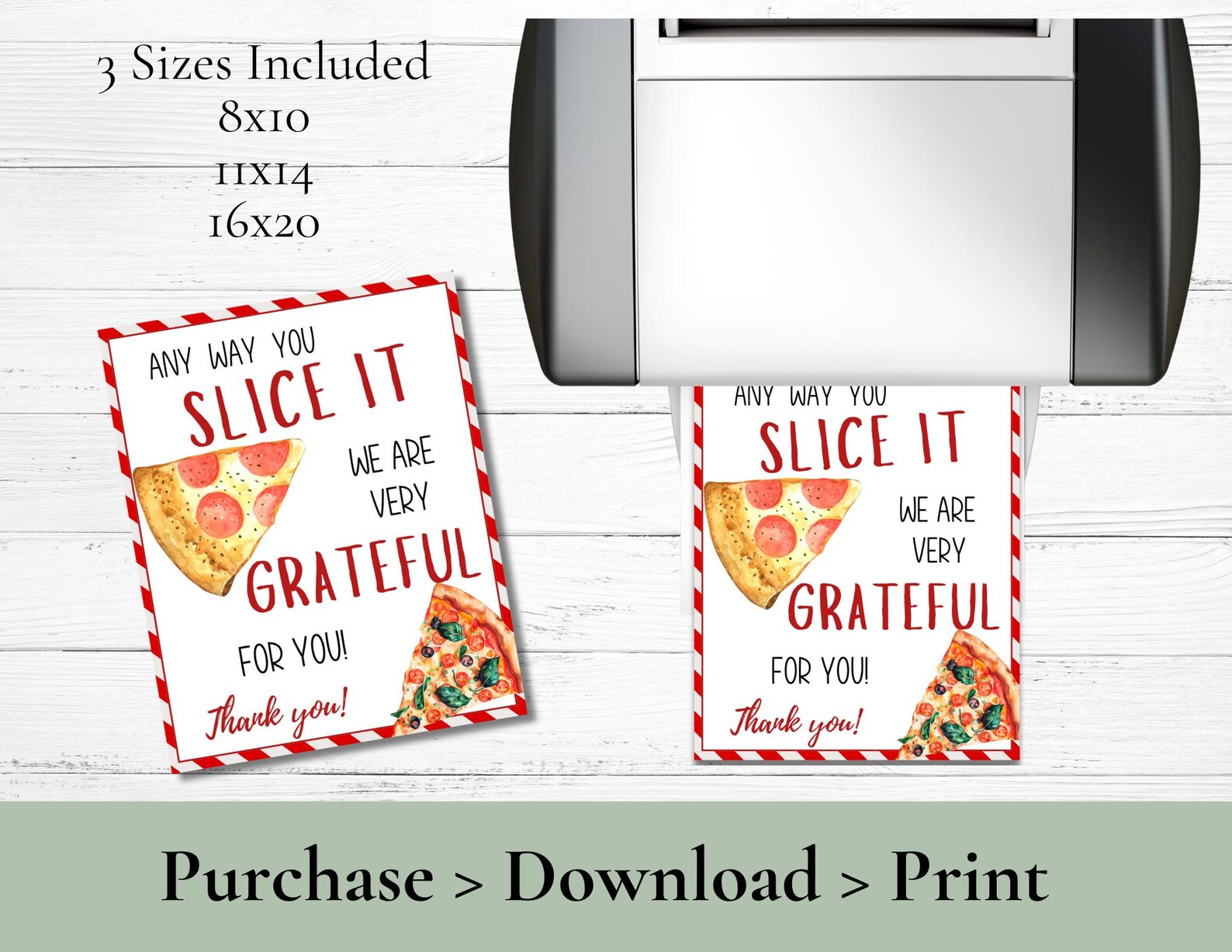 Printable Appreciation Pizza Slice Sign Teachers and Staff Appreciation ...