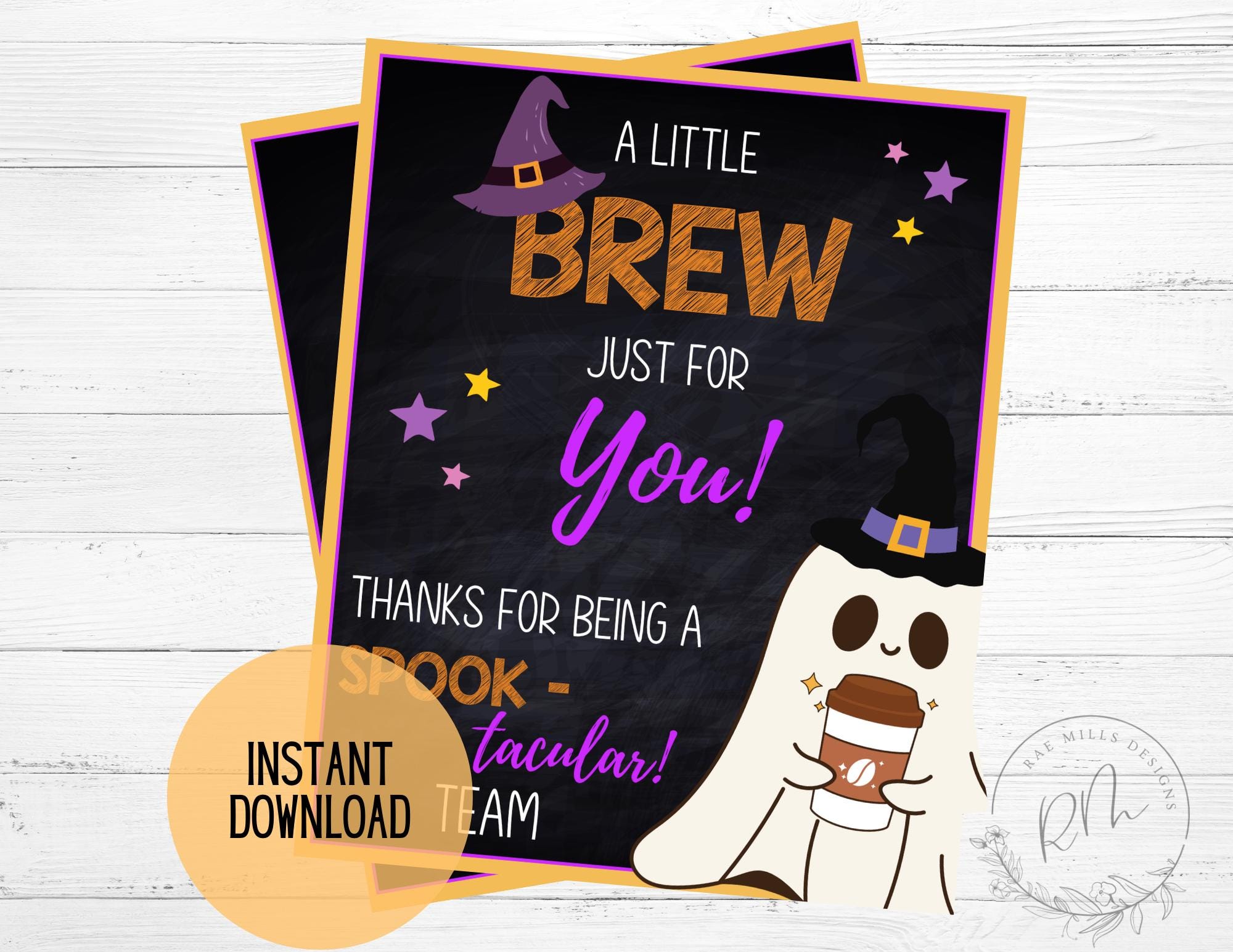 Printable Halloween Coffee Appreciation Sign: Teachers & Staff (PDF) - Etsy