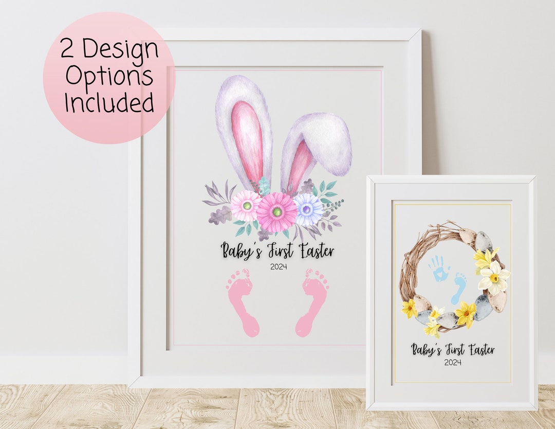 Baby's First Easter Handprint Footprint Art Craft | Baby Toddler ...