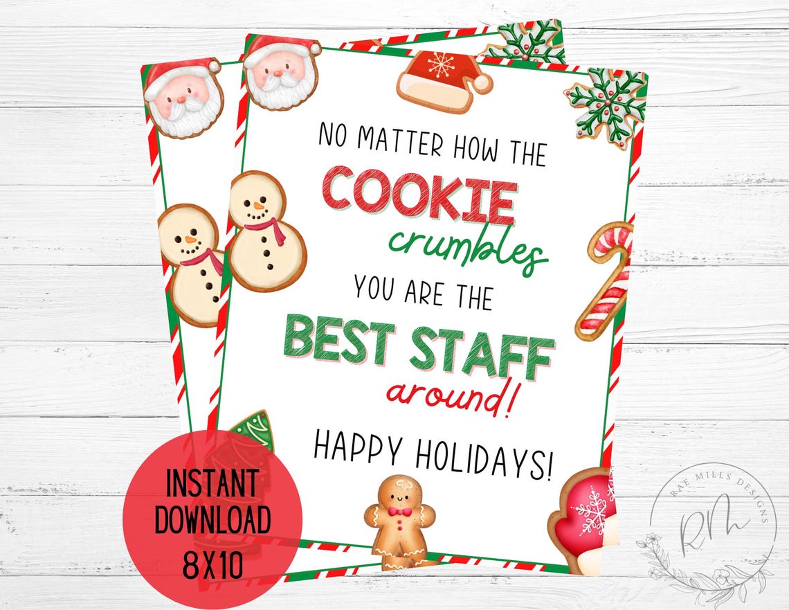 Christmas Cookie Appreciation Sign | Teachers and Staff Appreciation ...
