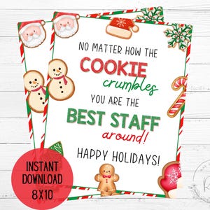 Christmas Cookie Appreciation Sign | Teachers and Staff Appreciation ...