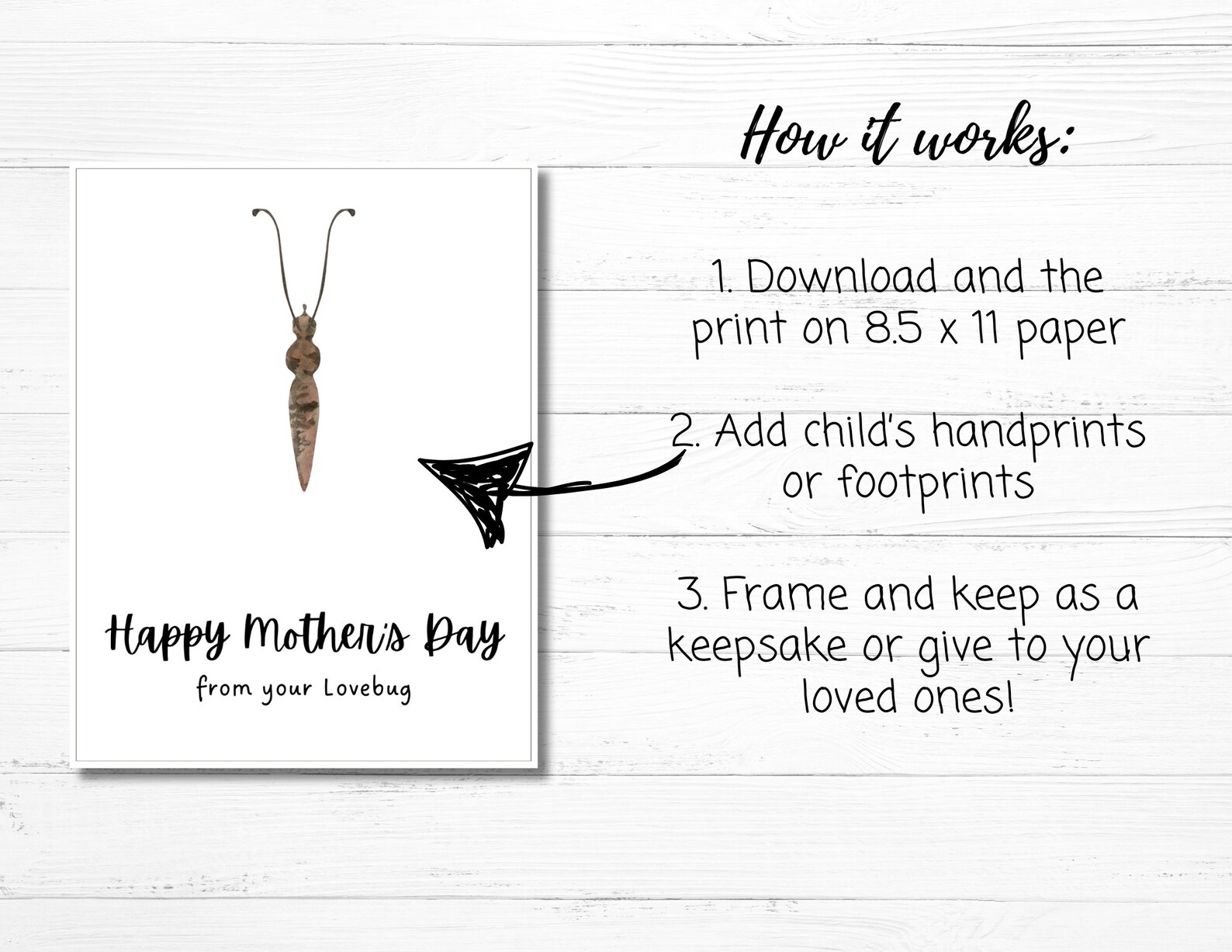 Printable Mother's Day Keepsake Craft | Baby Toddler Keepsake ...