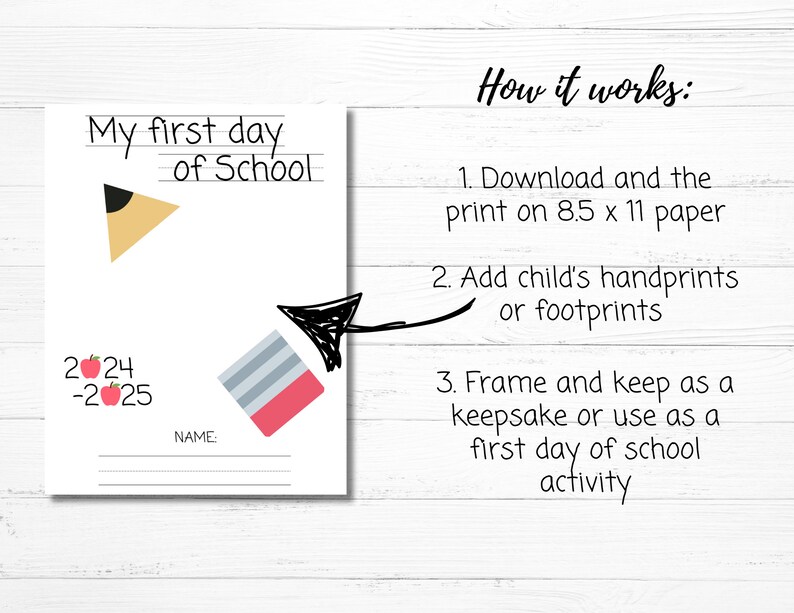Printable Back to School Handprint Keepsake Craft | Baby Toddler ...