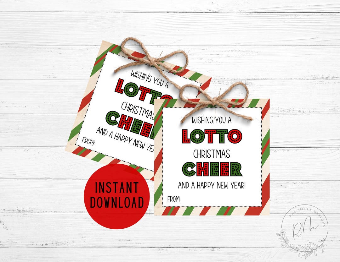 Lotto Christmas Cheer Gift Tags: Printable New Year Tags (digital ...