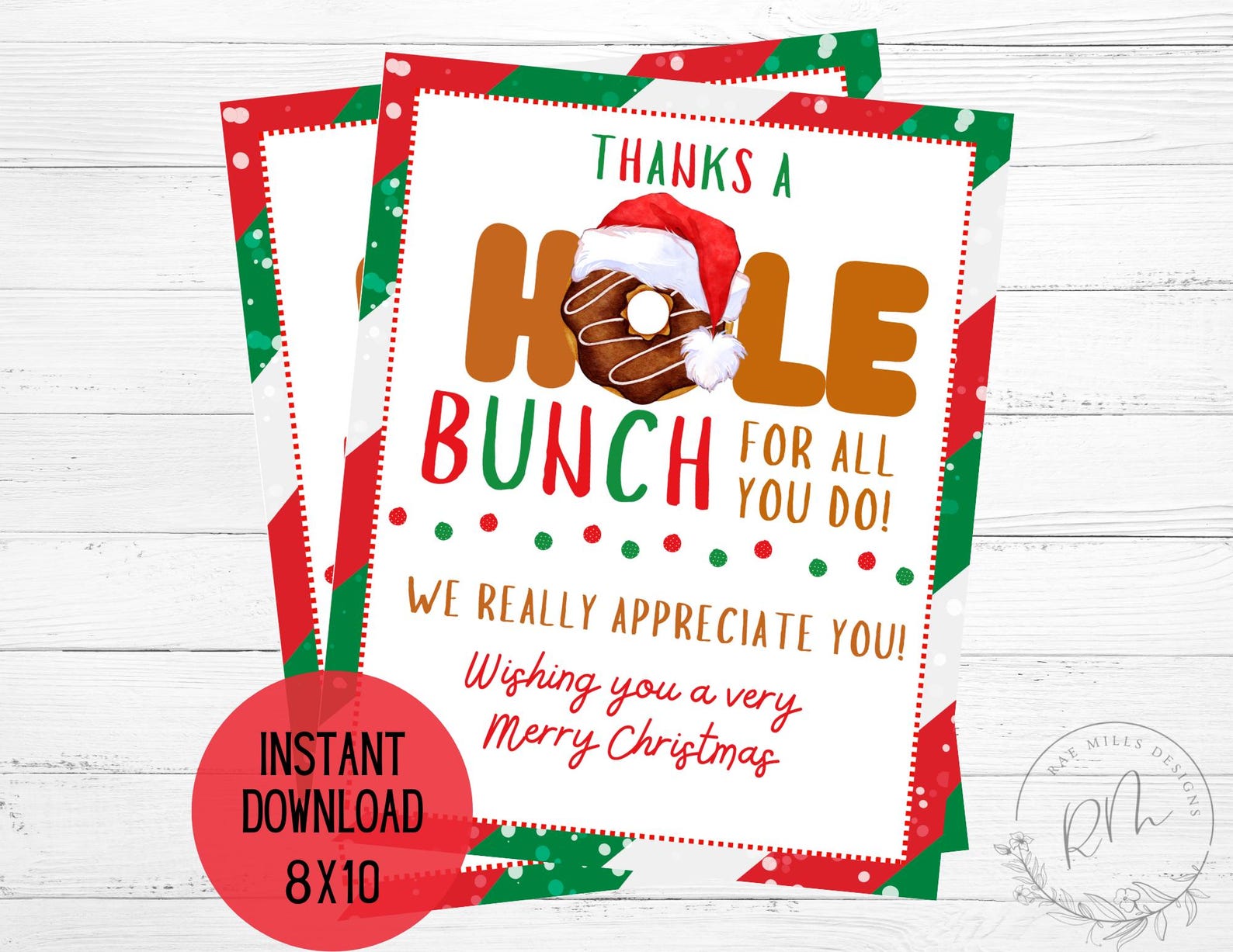 Christmas Donut Appreciation Sign: Teachers & Staff (PDF) - Etsy