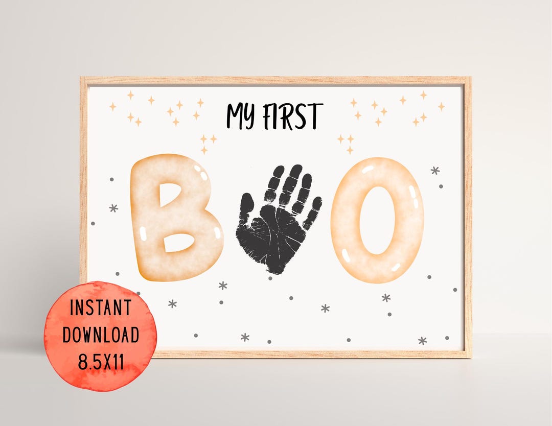 Baby's First Halloween Handprint Craft: BOO Keepsake (printable DIY) - Etsy