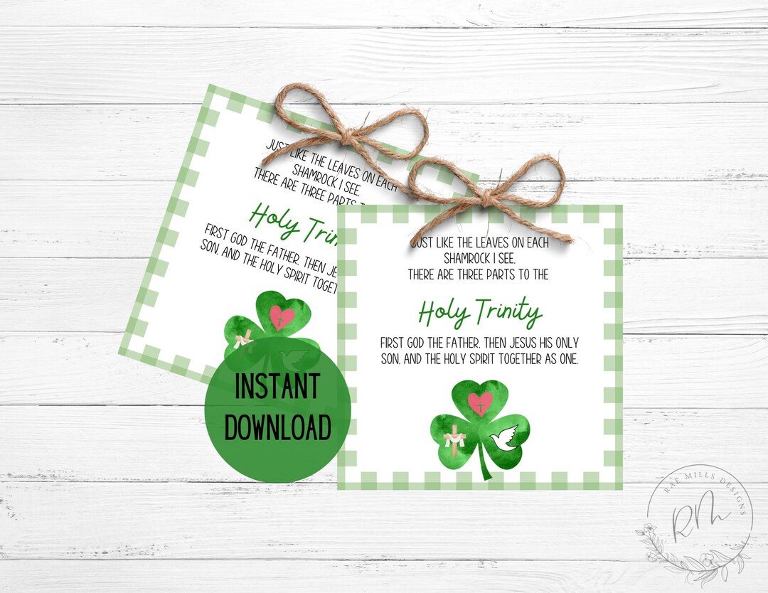 The Shamrock Trinity Christian Tags St. Patrick's Day Bible Cards March ...