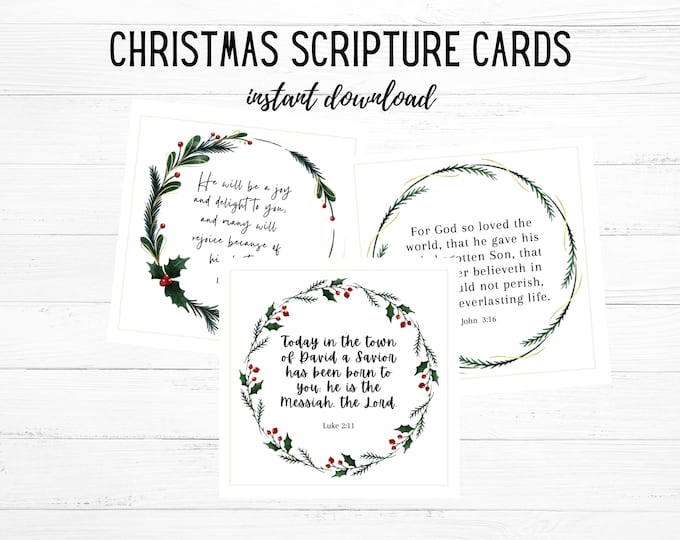 Christmas Scripture Gift Tags, Holiday Gift Tag, Bible Verse Tag ...