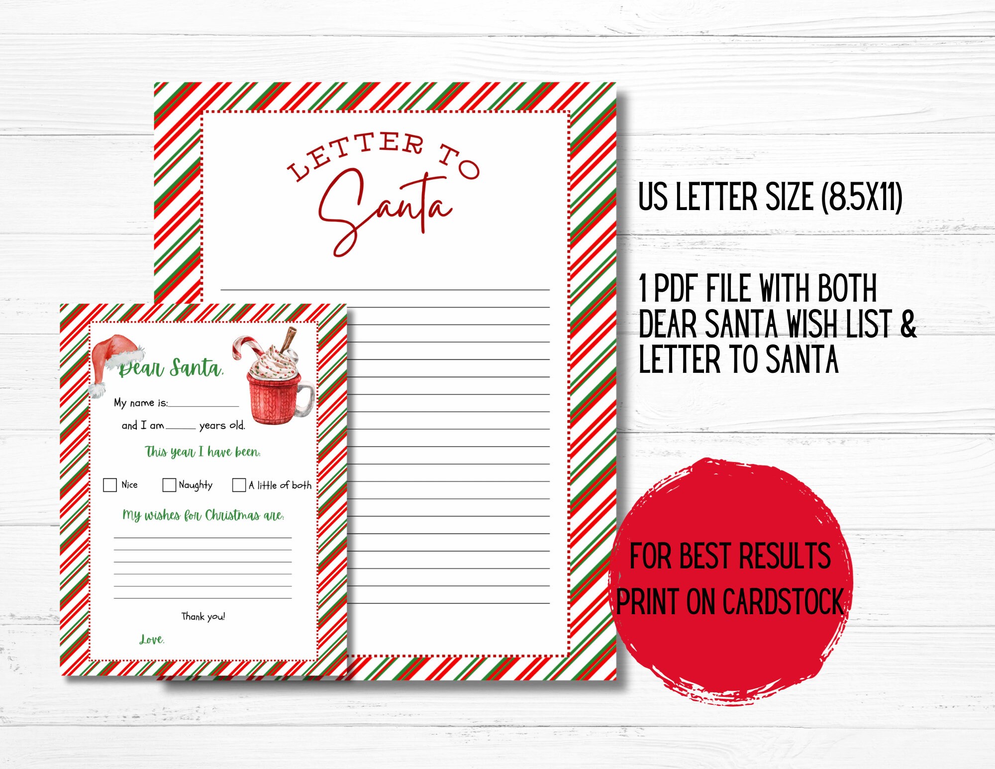 Printable Letter to Santa Kids Letter to Santa Santa Claus - Etsy