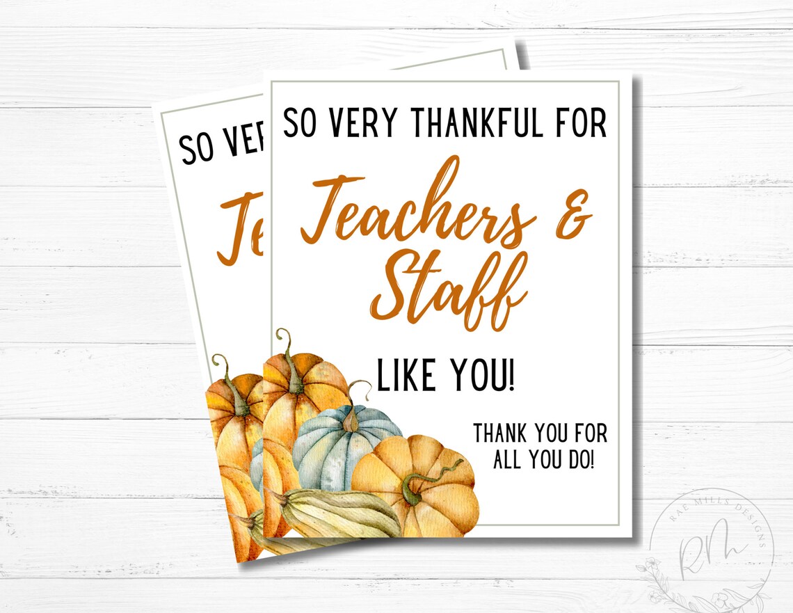 Fall Appreciation Sign: Thank You Teachers & Staff (digital Download ...