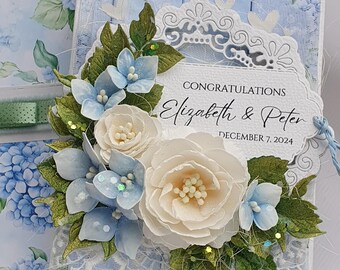 Handmade Congratulations Card, Pastel Wedding Card, Floral Elegant Card ...