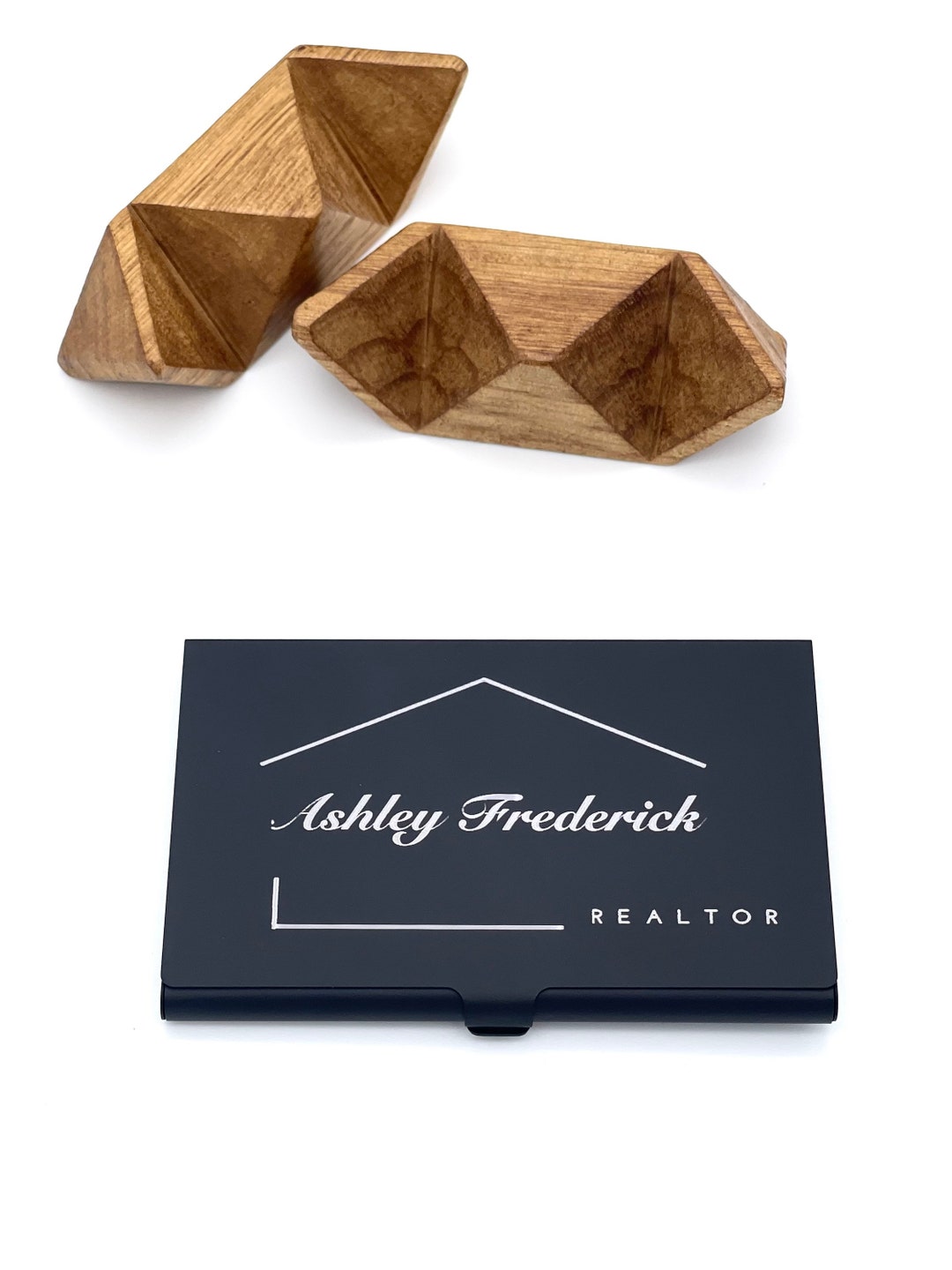 Real Estate Agent Business Card Holder Case Custom Engraved, Pocket ...