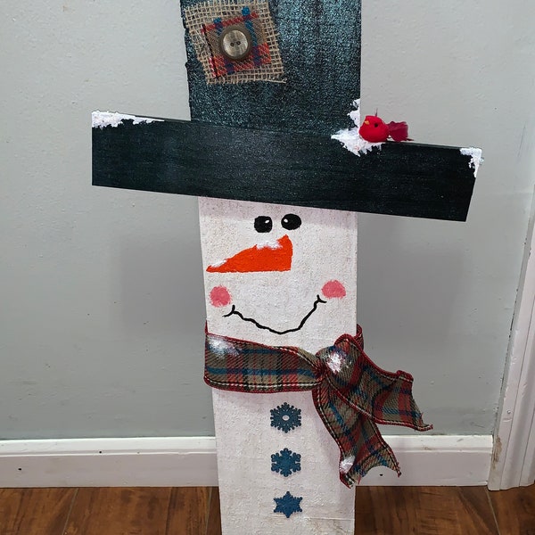 Wooden Snowman - Etsy