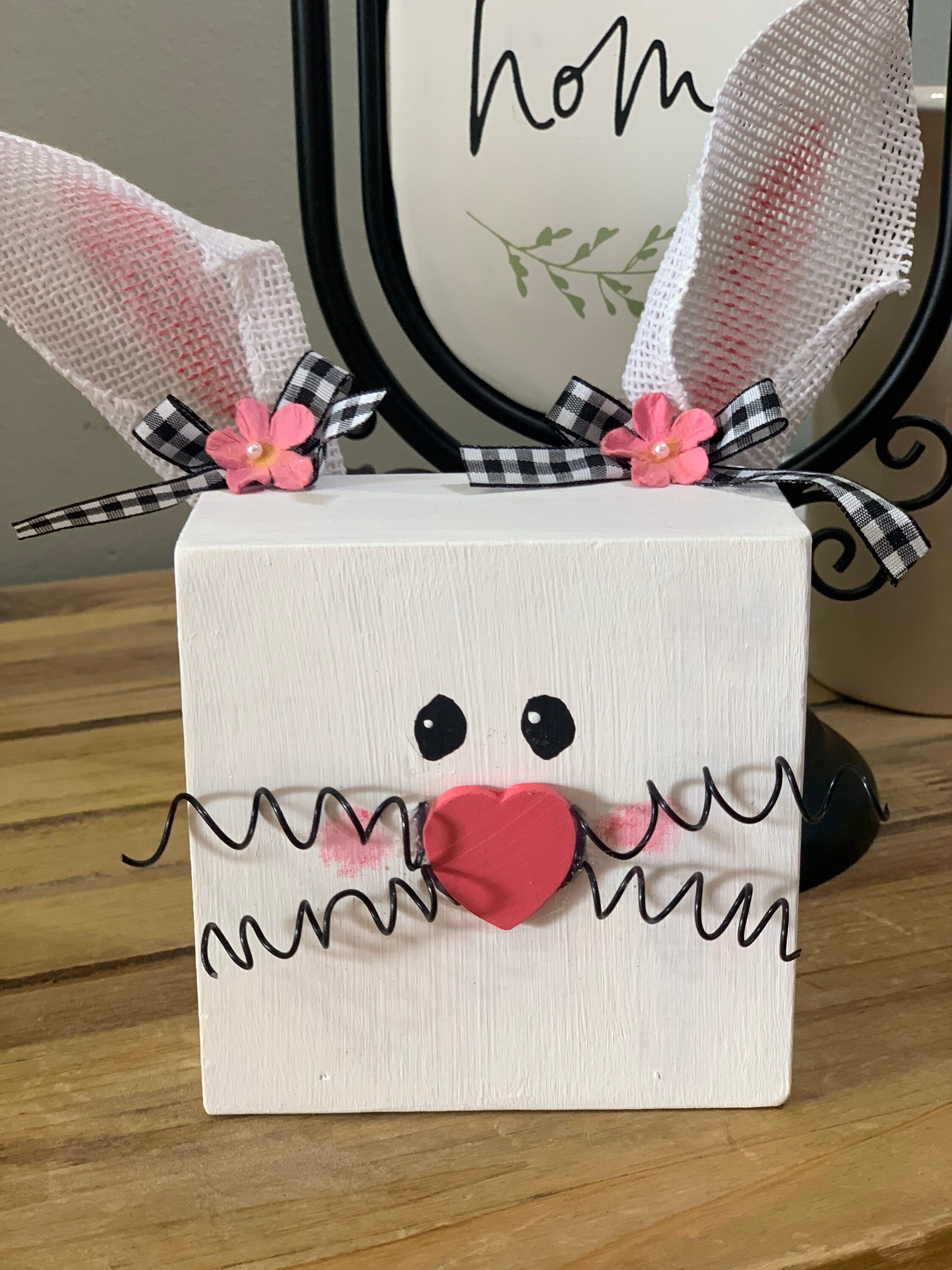 Large Wood Block Bunny | Etsy