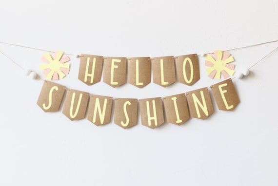 Hello Sunshine Baby Shower Banner | Etsy