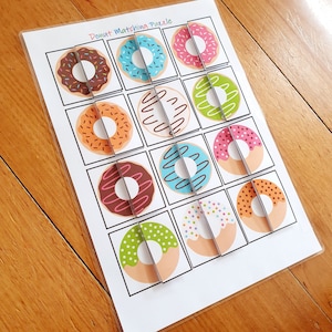 Donut Matching Puzzle, Match Doughnuts Printable, Busy Book Binder ...