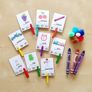 Beginning Blends Printable, Busy Book, Clip Cards, Homeschool Alphabet ...