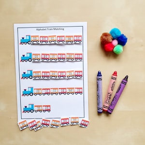 Alphabet Train Matching, Busy Book Printable, Alphabet Literacy ...