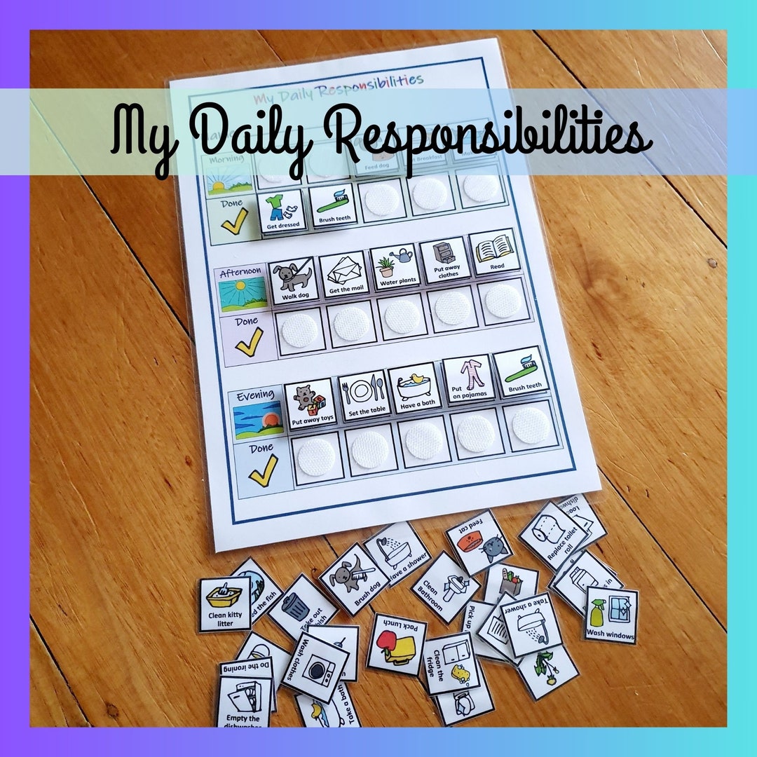 My Daily Responsibilities Printable, Chore Chart, Routine Chart ...