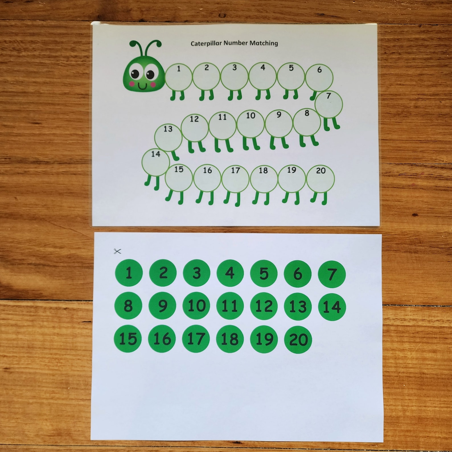 Caterpillar Number Matching Printable, Busy Book, Counting, Homeschool ...