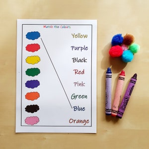 Learn the Colors Printable, Busy Book Colour Matching, Homeschool ...
