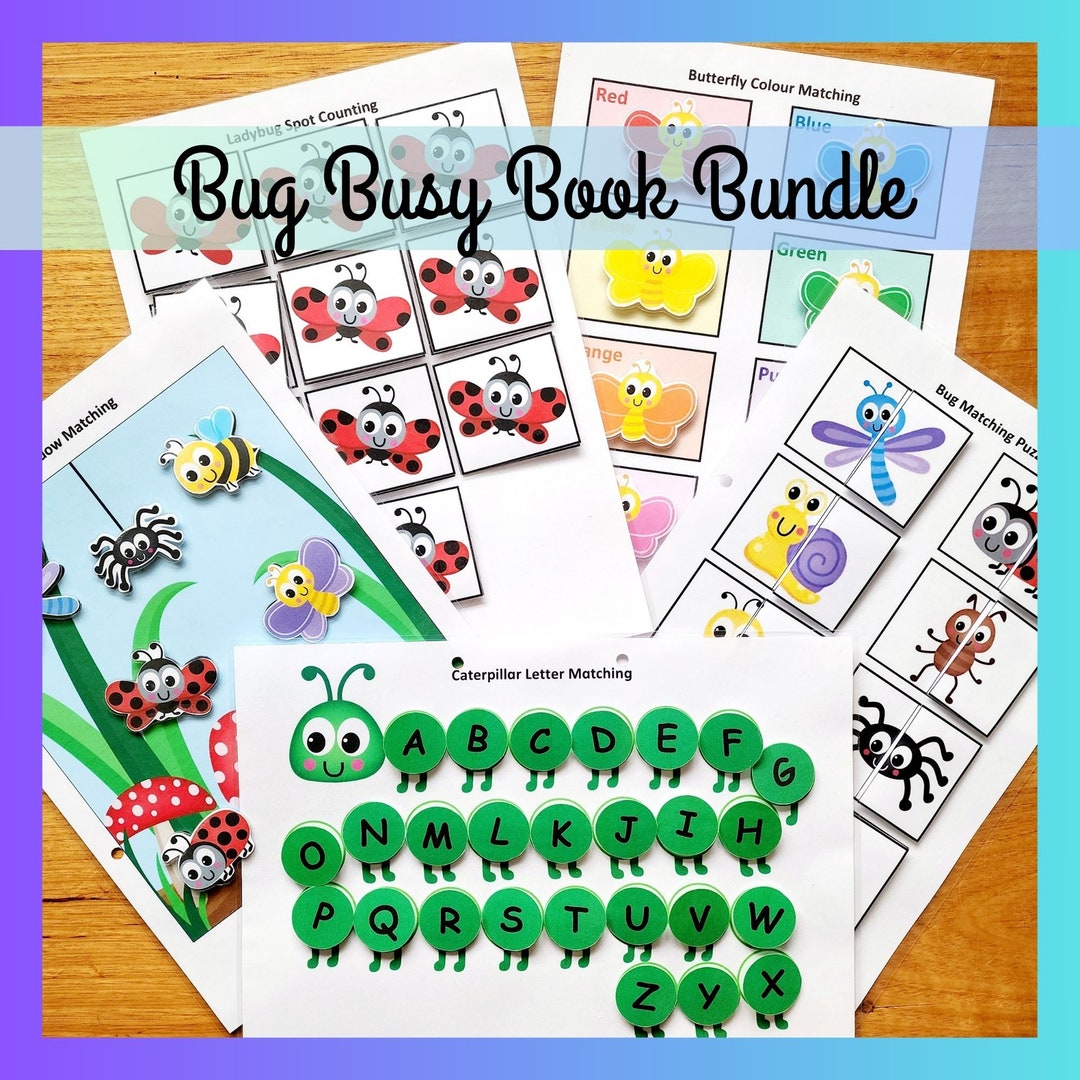 Bug Busy Book Bundle, Printable Alphabet Colors Numbers, Homeschool ...