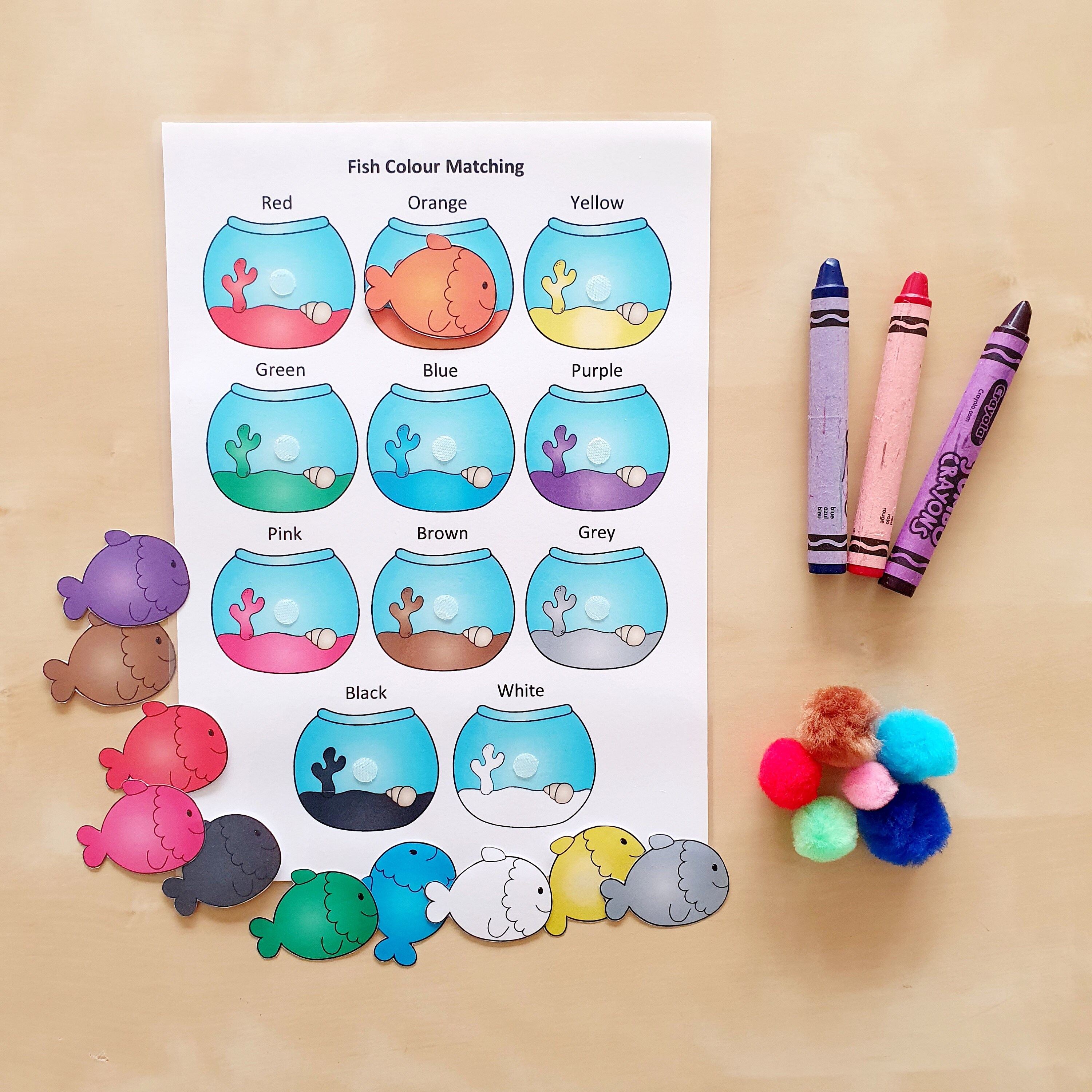 Fish Learning Busy Book Bundle Printable Shapes Colours - Etsy
