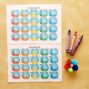 Fish Counting Busy Book: Numbers 1-20 Matching Activity (digital ...