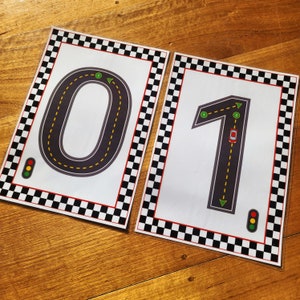 Number Tracing Posters, Cars Roads Printable, Counting Numbers ...