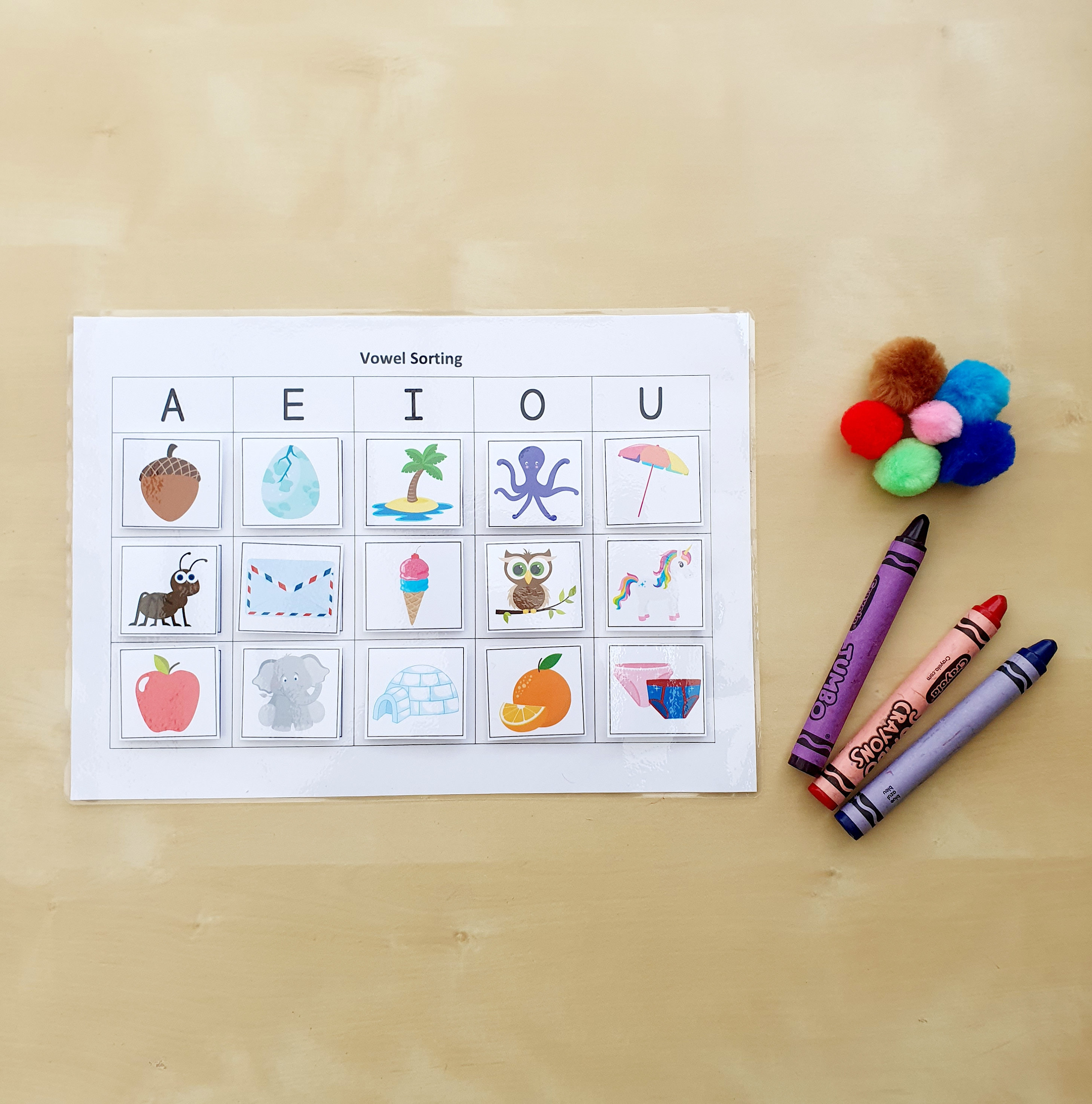 Clasificación de vocales imprimible, Libro ocupado ABC, Hoja de trabajo ...